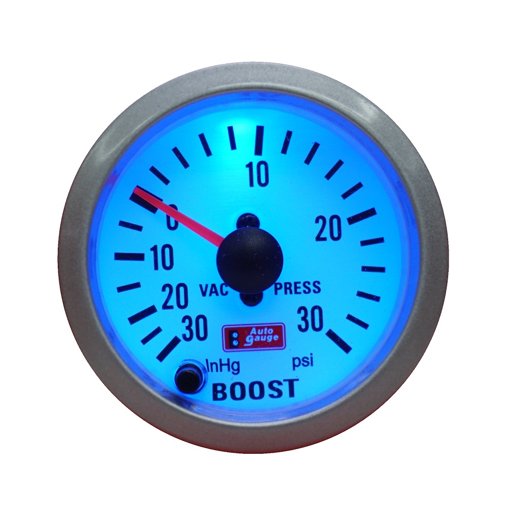 Reloj presión de turbo PSI fondo blanco Autogauge - BIOCAR TUNING