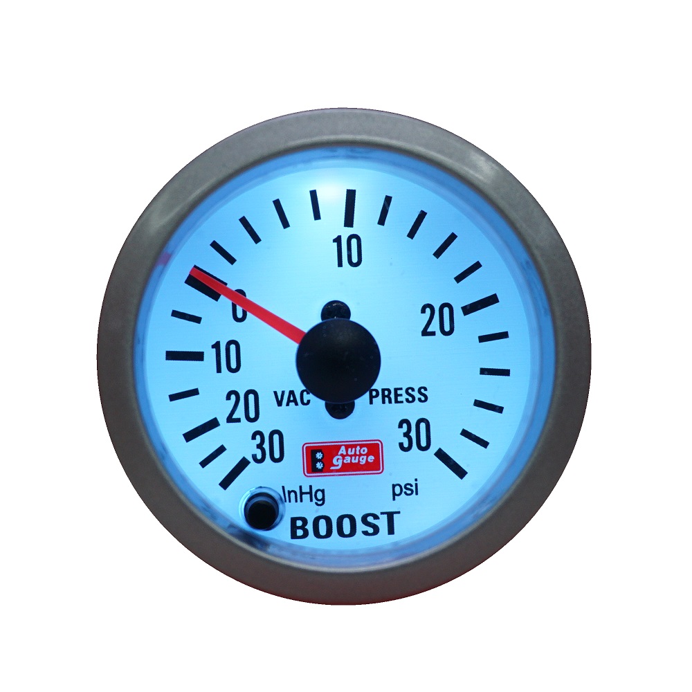 Reloj presión de turbo PSI fondo blanco Autogauge - BIOCAR TUNING