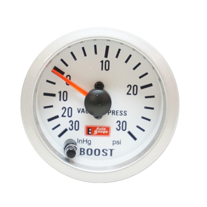 Reloj presión de turbo PSI fondo blanco Autogauge - BIOCAR TUNING