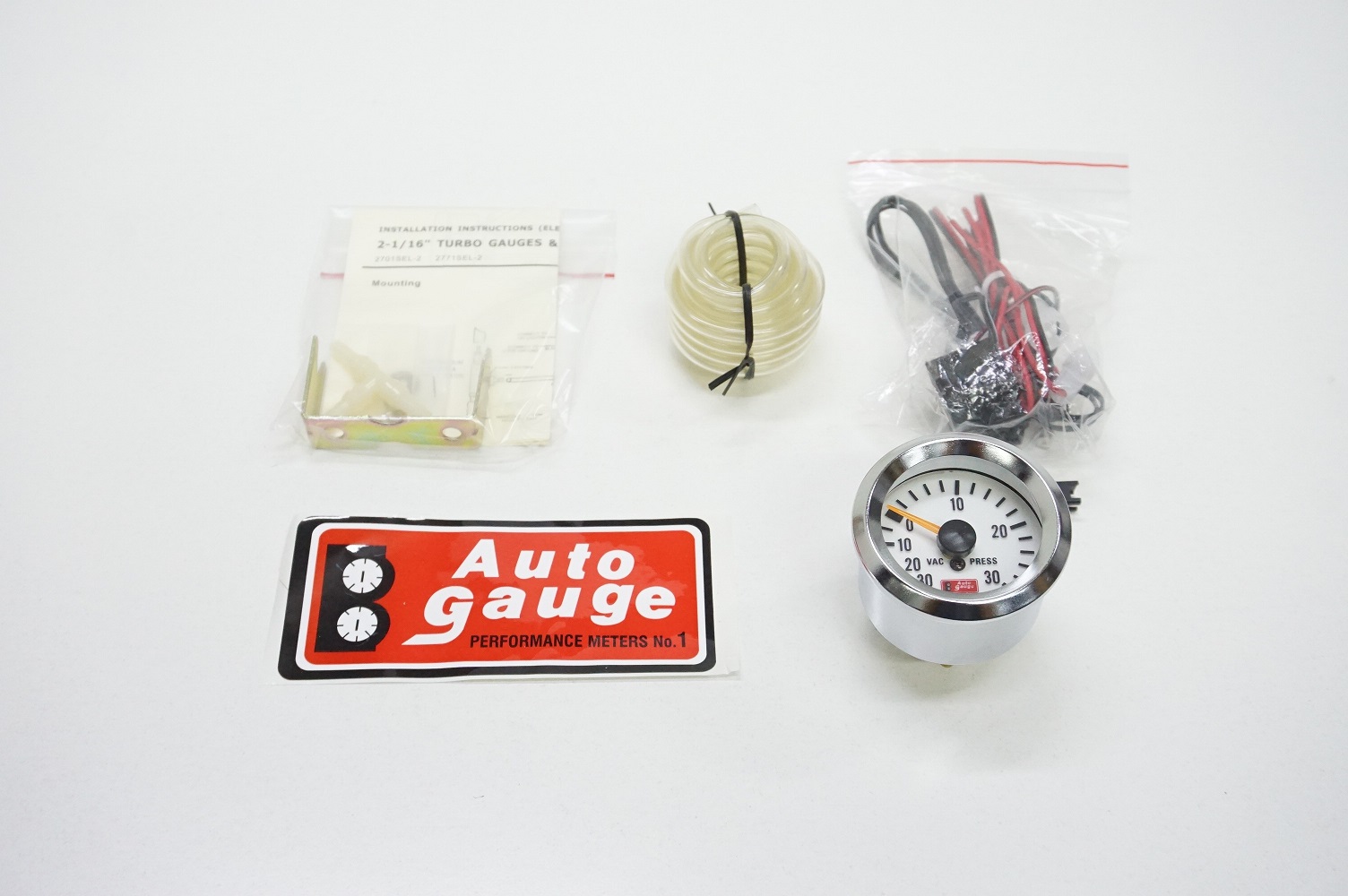 Reloj presión de turbo PSI fondo blanco borde cromado SEL - BIOCAR TUNING