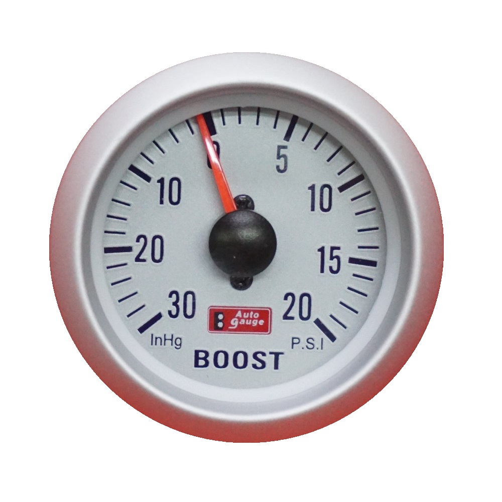 Reloj presión de turbo PSI fondo gris borde gris SS - BIOCAR TUNING