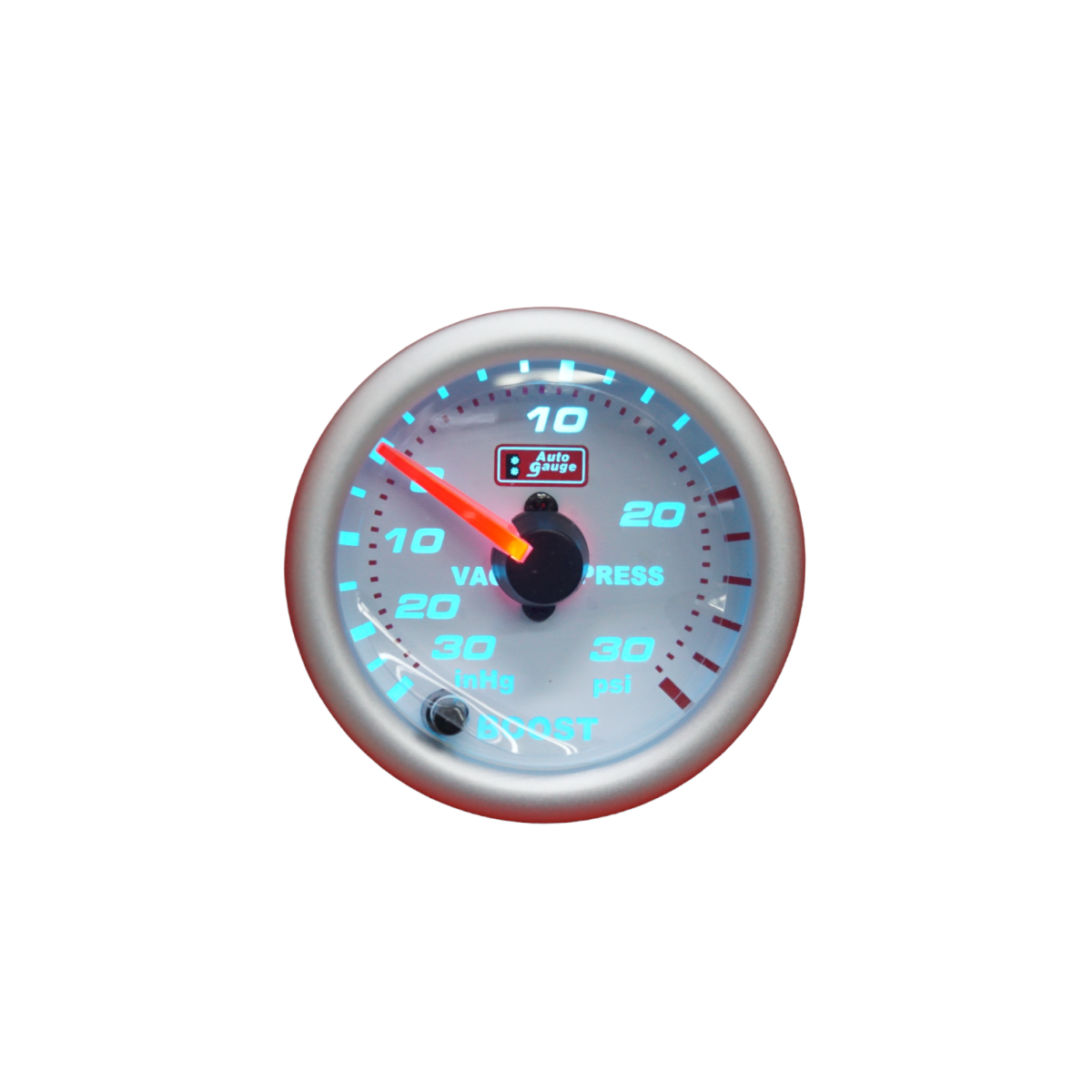 Reloj presión de turbo PSI fondo blanco 7 colores Autogauge - BIOCAR TUNING